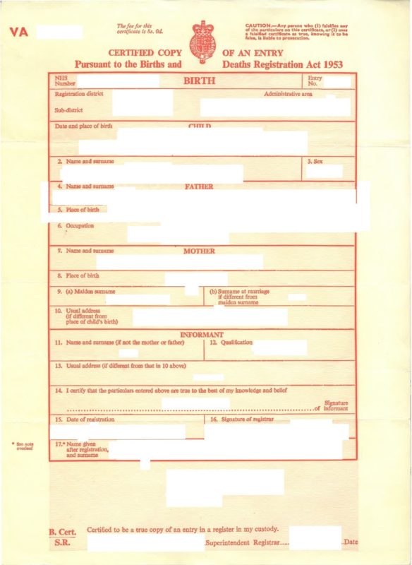 Certified Copy of an Entry (UK) - Beglaubigte Übersetzungen