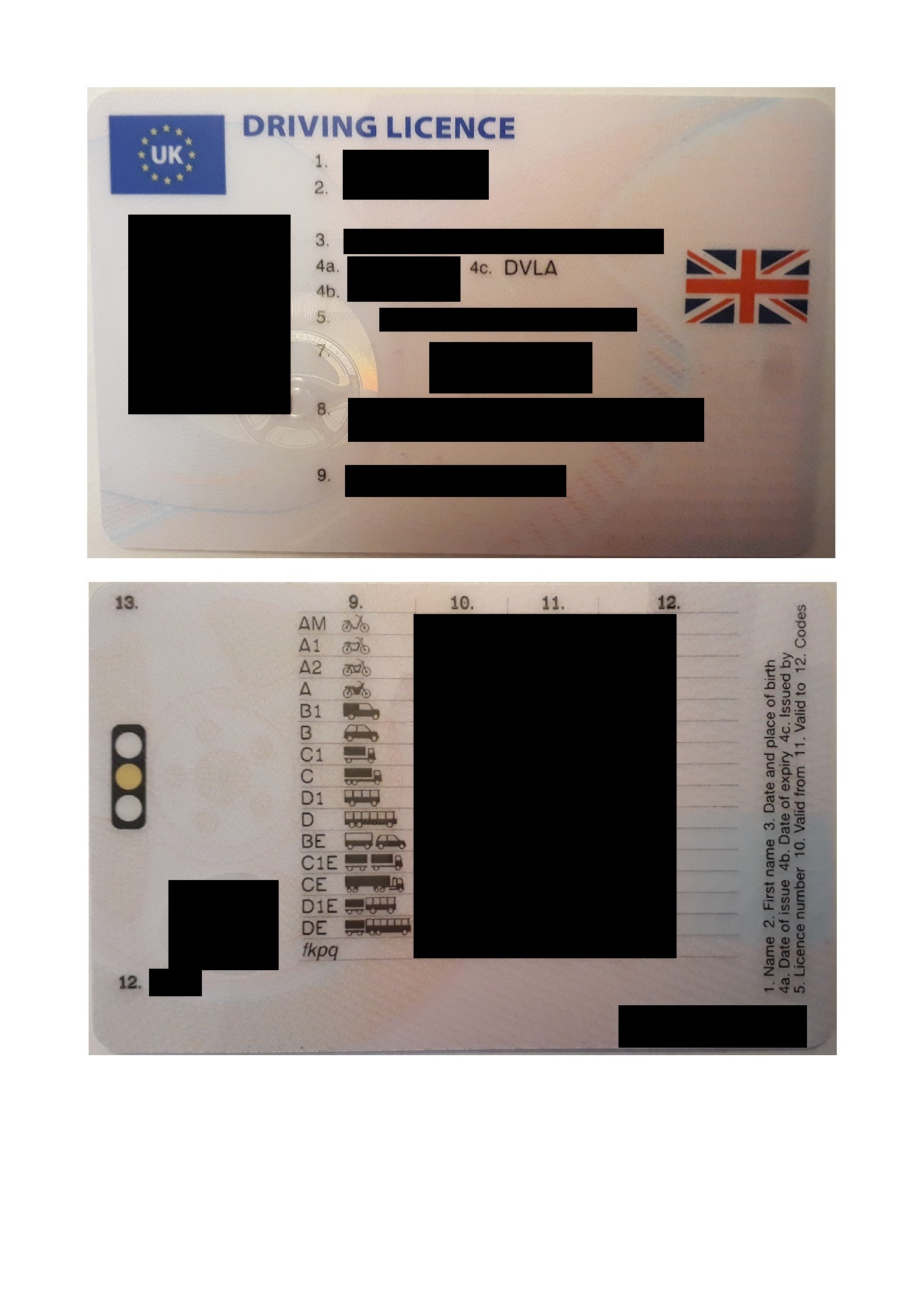Driving Licence (United Kingdom) [Scheckkartenformat] - Beglaubigte ...