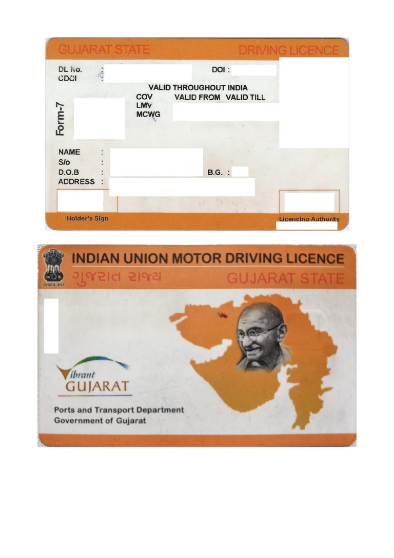 Driving Licence (India) [Scheckkartenformat] - Beglaubigte Übersetzungen